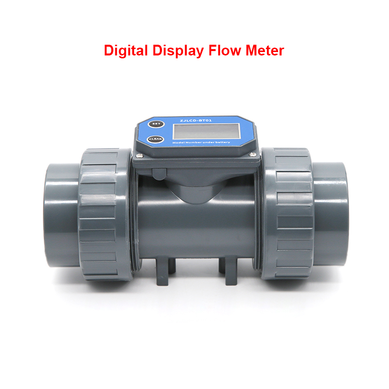 Electronic LCD Digital Display Flowmeter NPN Turbine Flow Meter PVC Pipe Supplier-Motorized Ball ...